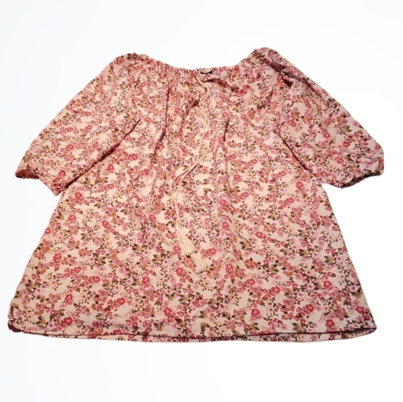 ana & kate | Tops | Ana Kate Pink And White Paisley Print Long Floral ...